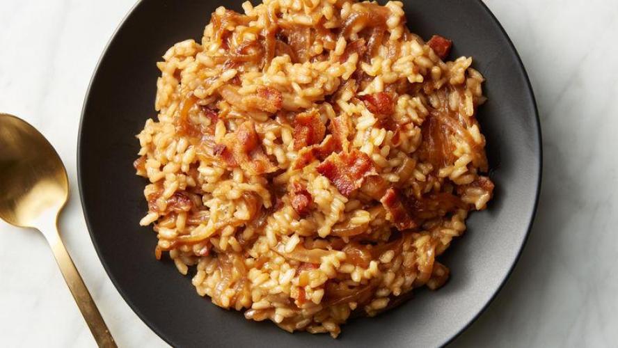 Recette : risotto au lard et manchego | Max